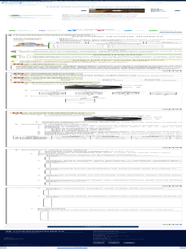 LKPD Mekanisme Transpor Membran Worksheet - Live Worksheets | PDF | Web 2.0 | Social Information ...