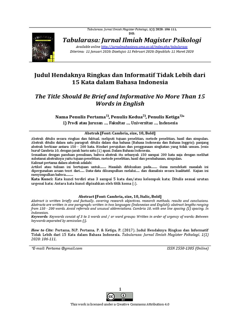 Tabularasa - Template | PDF | Kajian Bahasa Asing