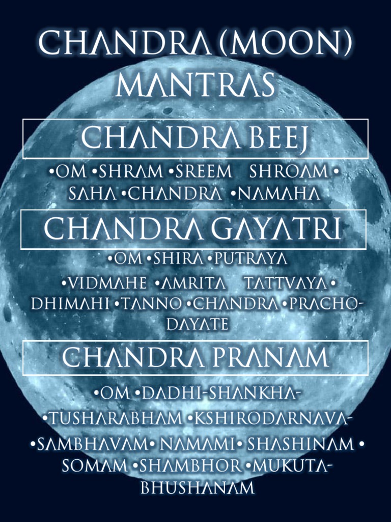 Chandra Moon Mantras Pronunciation | PDF