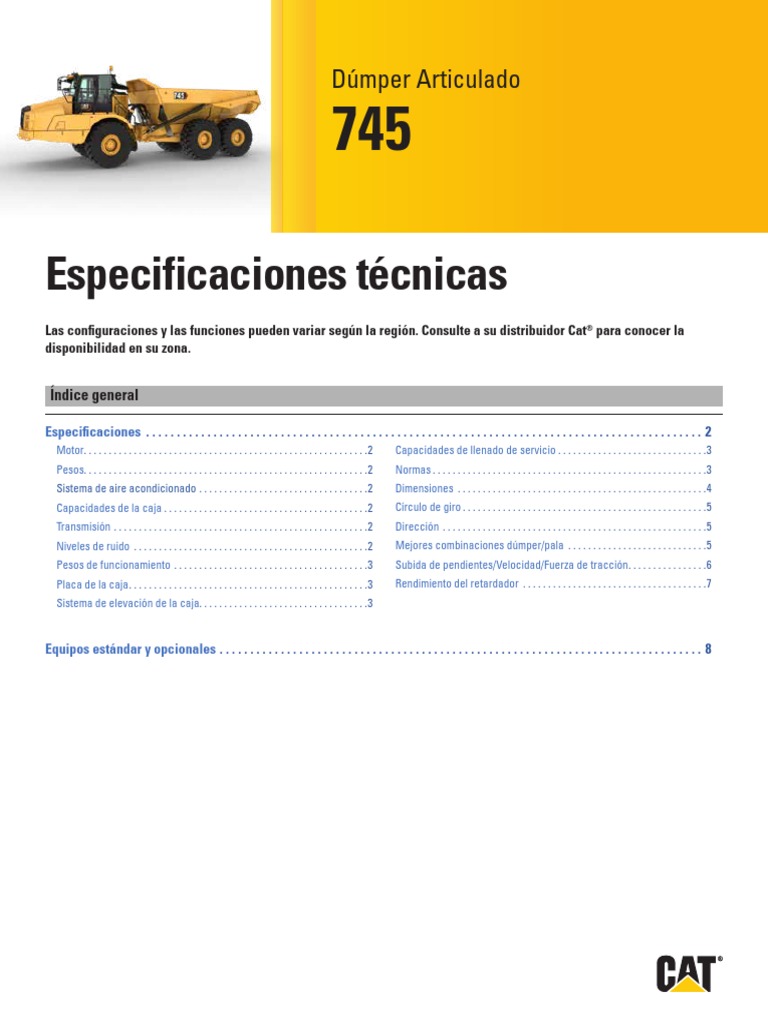 Tech Spe Dumper CAT 745 | PDF