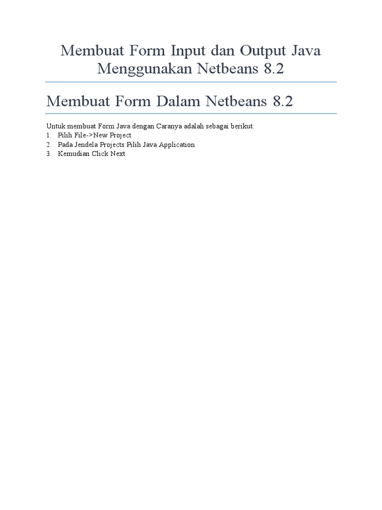 Membuat Form Input Dan Output Java Dengan Netbeans 8-2 | PDF | Komputer