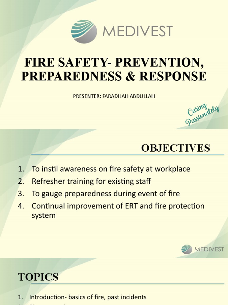 Fire Safety - Prevention, Preparedness & Response | PDF