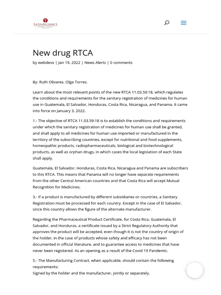 New Drug RTCA LatinAlliance | PDF | Federal Food | Health Care