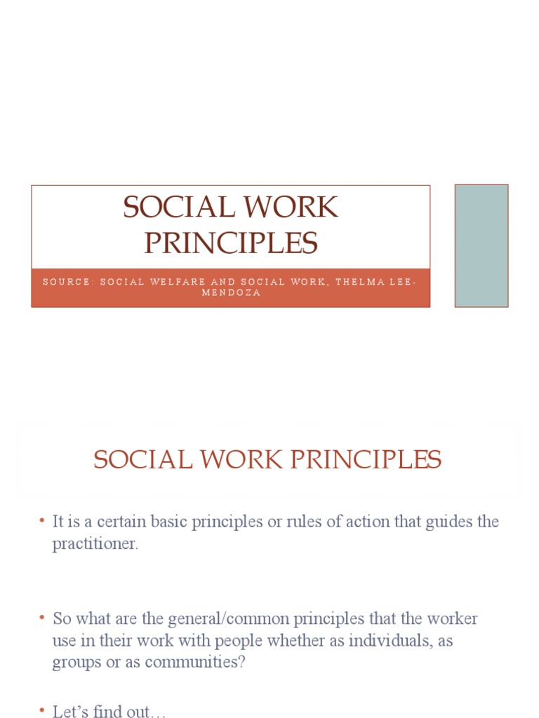 SOCIAL WORK PRINCIPLEs | PDF