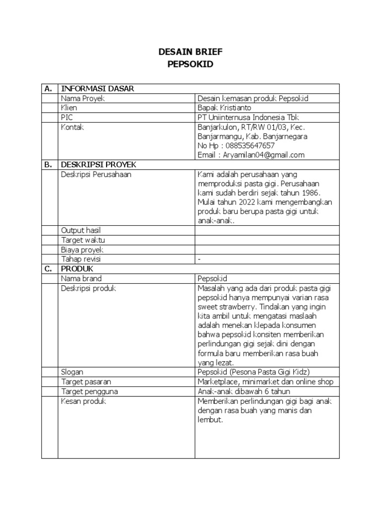Desain Brief | PDF | Bisnis