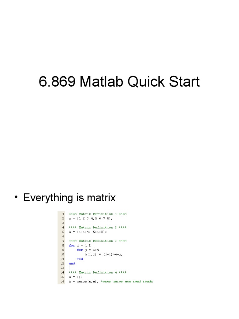 6869 Matlab Tutorial | PDF