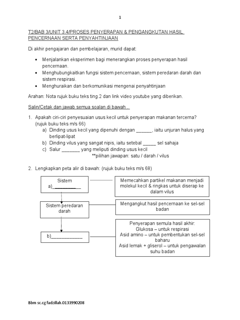 Latihan Sains T2.bab3.unit3.4 (Murid) | PDF