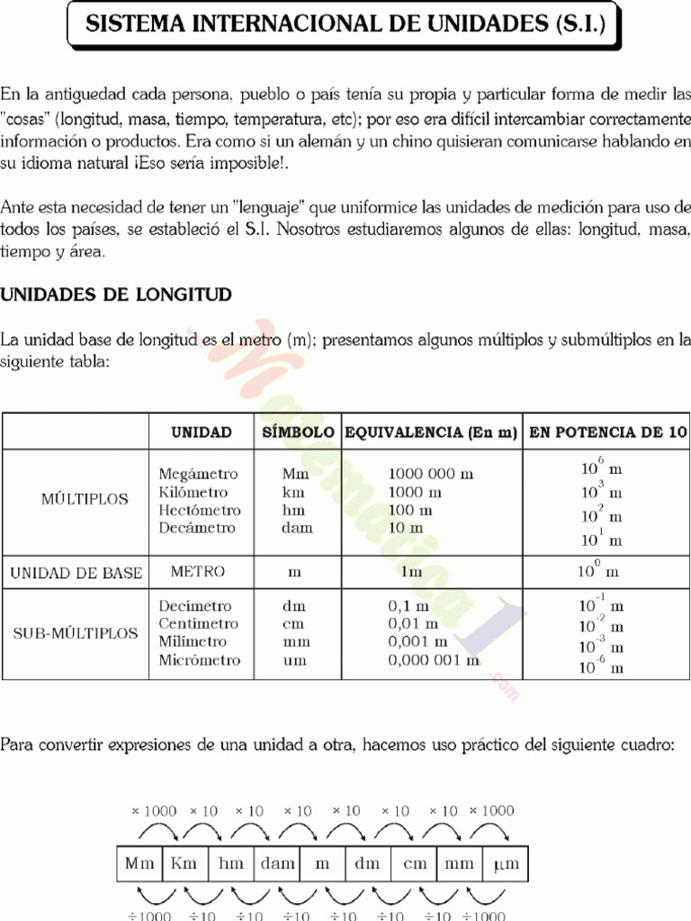 Sistema Internacional de Unidades | PDF
