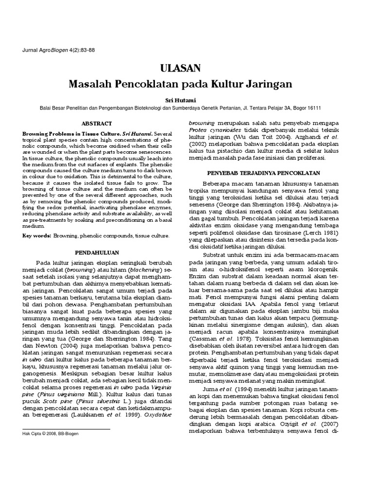 Solusi Pencoklatan Kultur Jaringan | PDF | Sains & Matematika