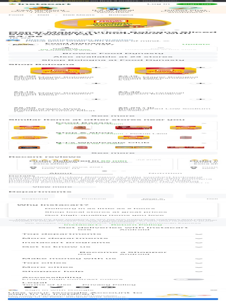 Oscar Mayer Turkey Bologna Sliced Deli Sandwich Lunch Meat With 50 Lower Fat | PDF | Bologna ...