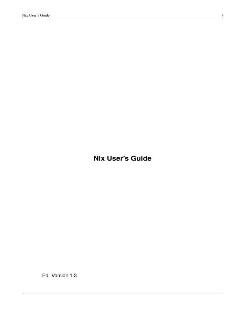 Nix Manual Pdf Superuser Computer Science