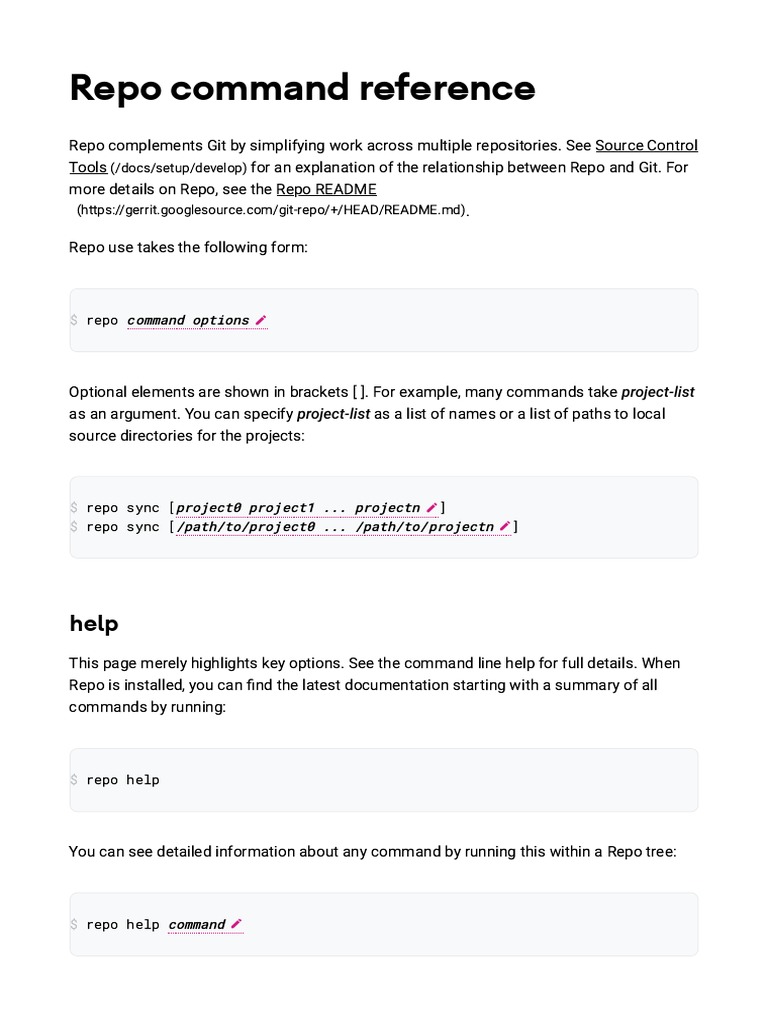 Repo (Git Tool) Commands | PDF
