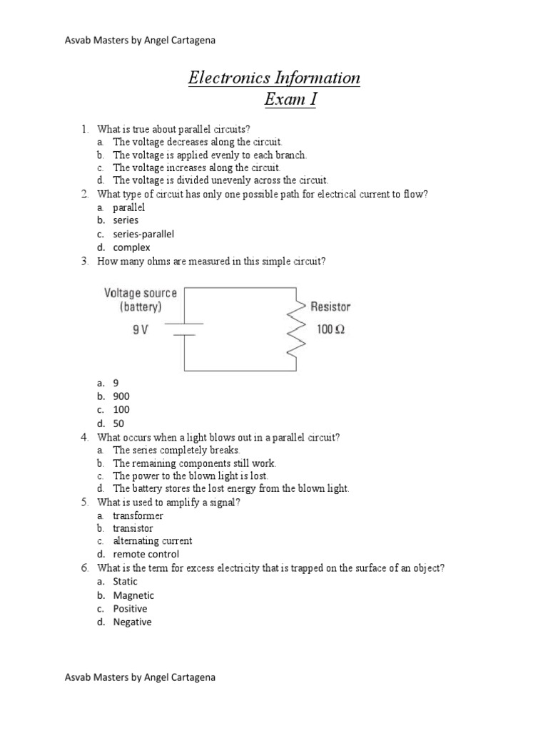 Electronic Exams | PDF | Voltage | Electric Current