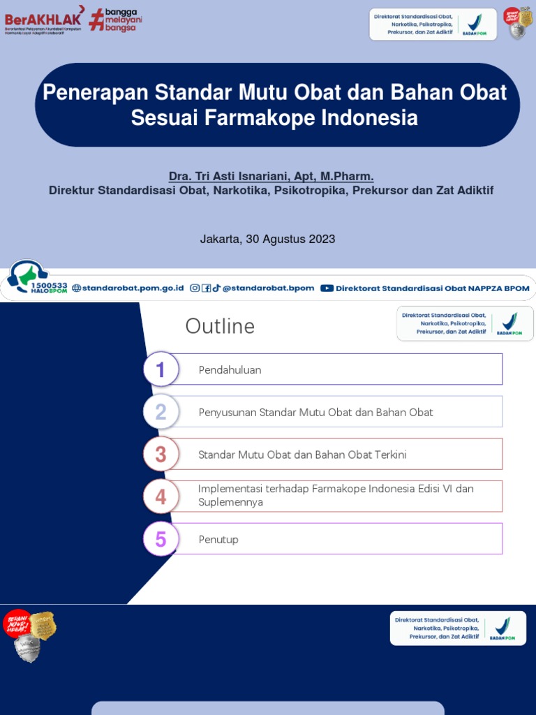Dir - Penerapan Standar Mutu Obat Dan Bahan Obat Sesuai FI Dan ...