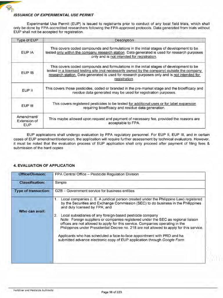 FPA IssuanceEUP | PDF