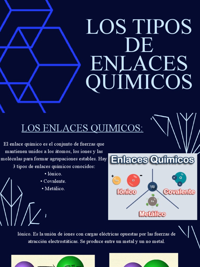 Presentacion Sobre Los Tipos de Enlaces Quimicos. | PDF | Enlace covalente | Enlace químico