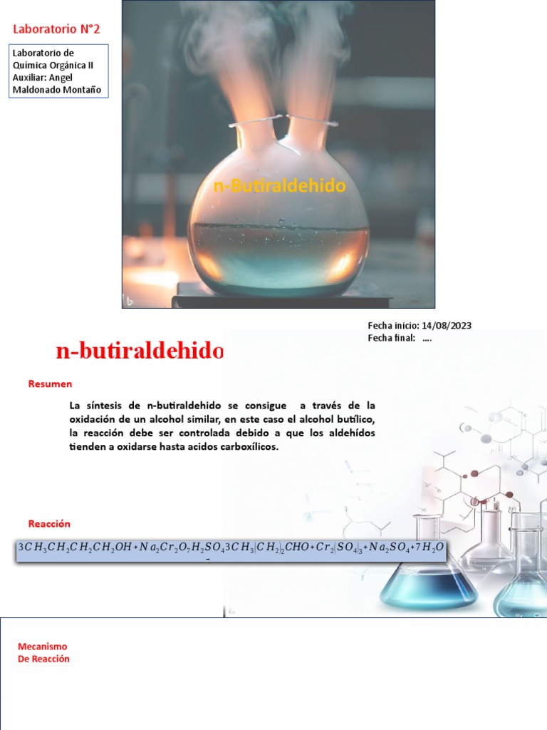 Síntesis de Butanal a partir de 1-Butanol | PDF | Etanol | Ácido