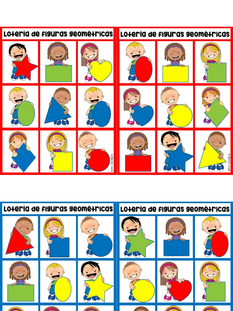 Loteria Figuras Geometricas | PDF | Rectángulo | Formas geométricas