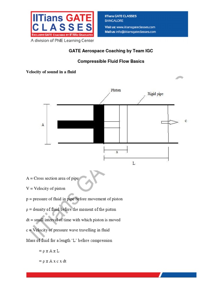 GATE AEROSPACE Engineering Compressible Fluid Flow | PDF | Fluid Dynamics | Gases