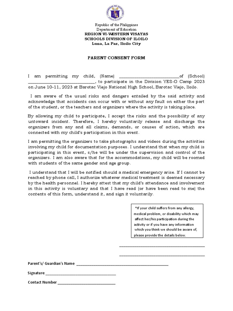 Yes o Parents Consent | PDF | Consent