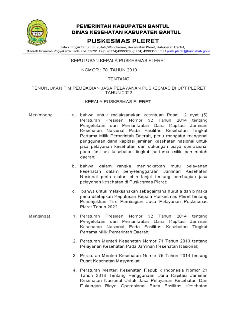 SK 12 Tim Pembagian Jaspel 2022 | PDF