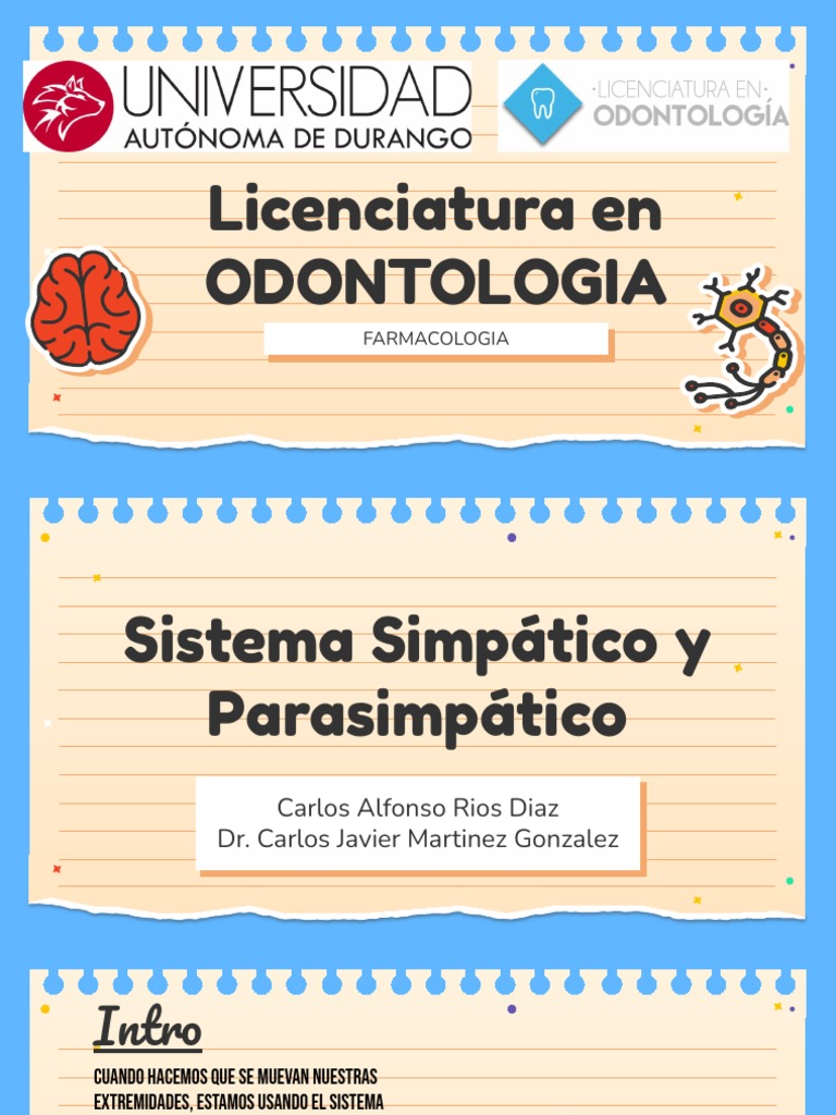 Sistema Simpático y Parasimpático en Odontología | PDF | Sistema ...