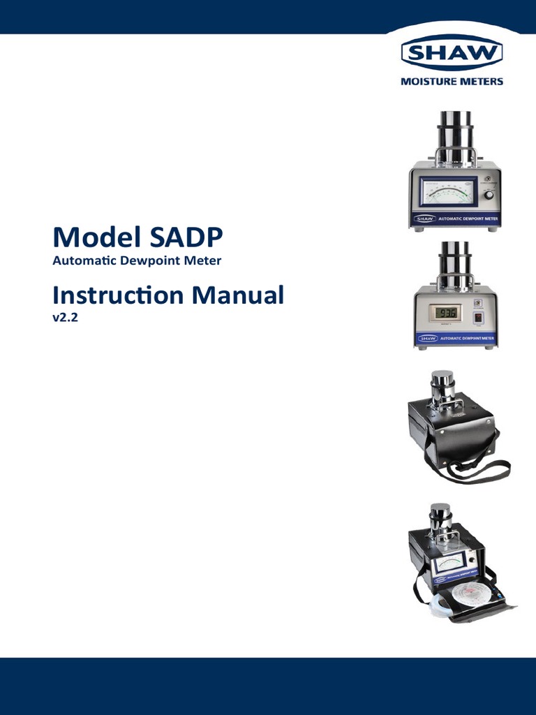 SADP Dewpoint Meter Manual | PDF | Gases | Chemistry