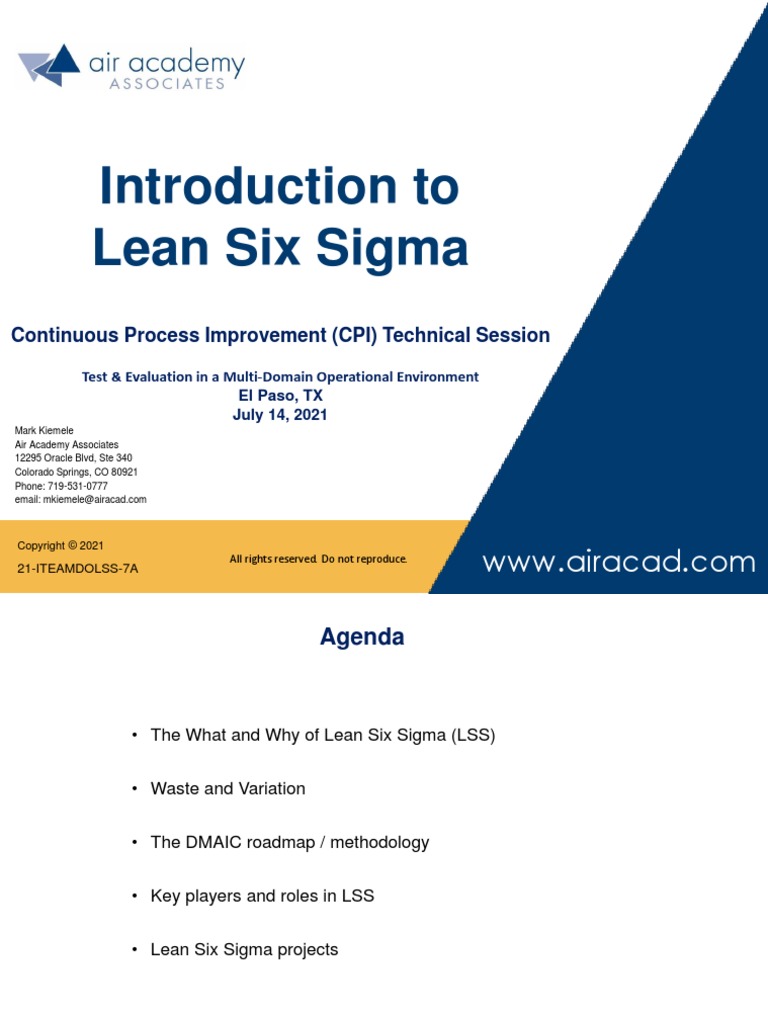 1 2 Introduction To Lean Six Sigma | PDF | Six Sigma | Business