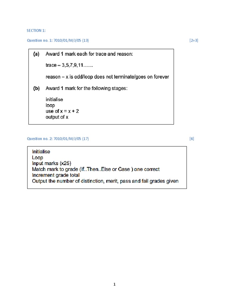 Section 1: Question No. 1: 7010/01/M/J/05 (13) (2+3) | PDF | Science ...