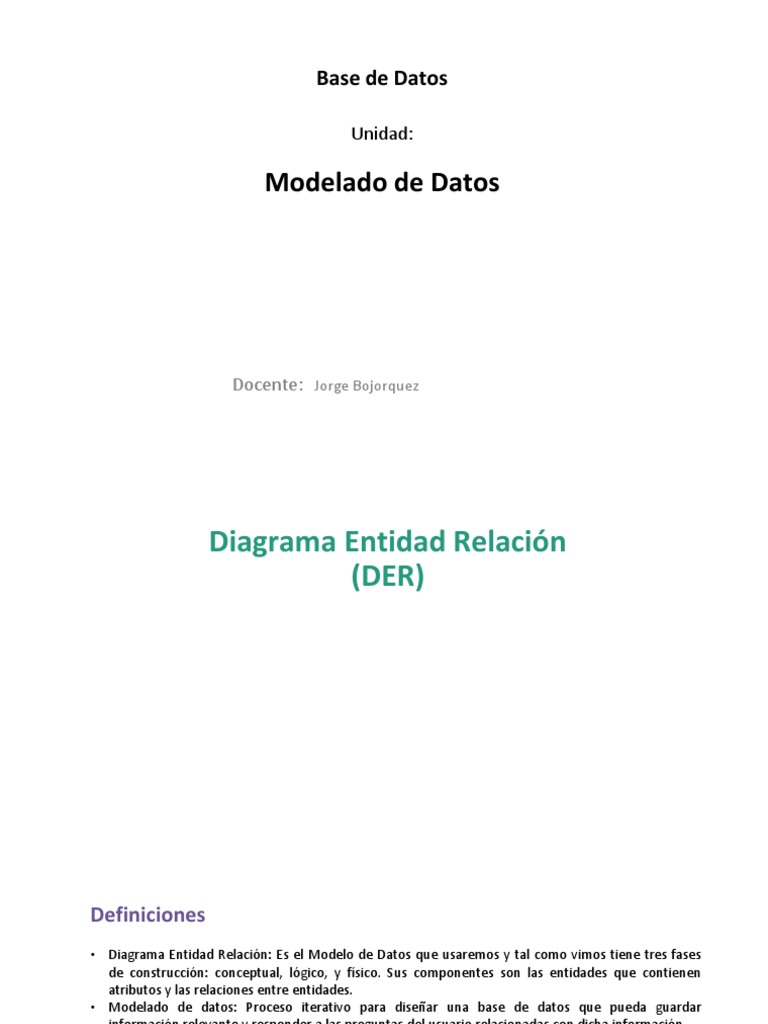 U3 - Modelado de Datos | PDF | Bases de datos | Modelo relacional