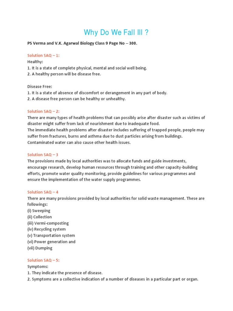 Chapter 5 Why Do We Fall Ill | PDF