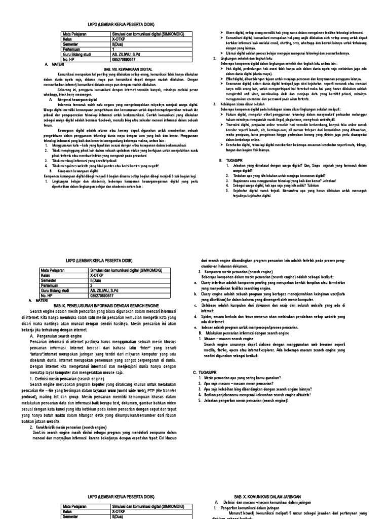 LKPD SIMKOMDIG OTKP | PDF