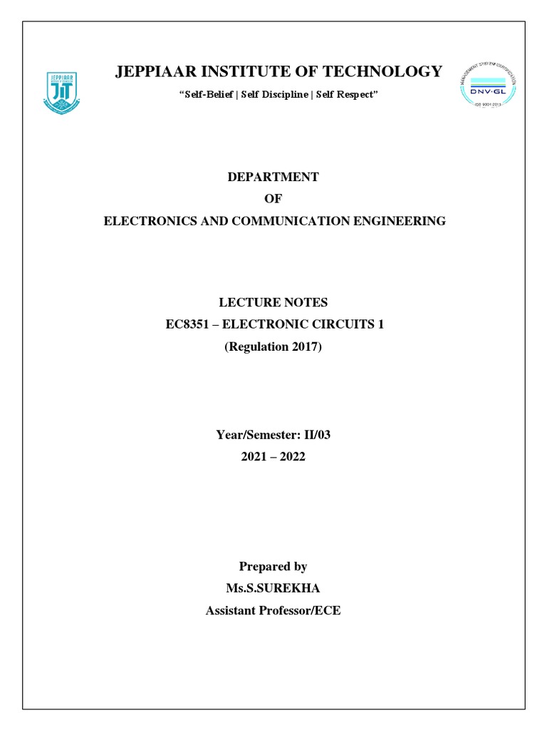 Ec 1 Unit 3 Pdf Amplifier Decibel
