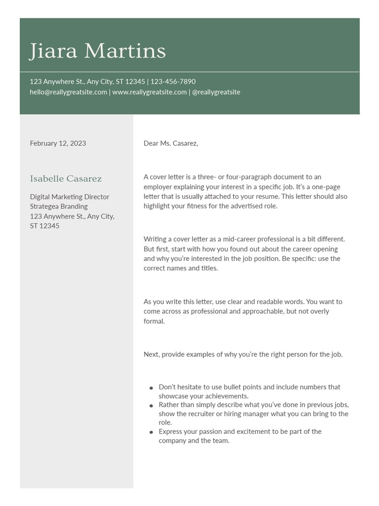 Cover Letter Tips for Mid-Career Professionals | PDF