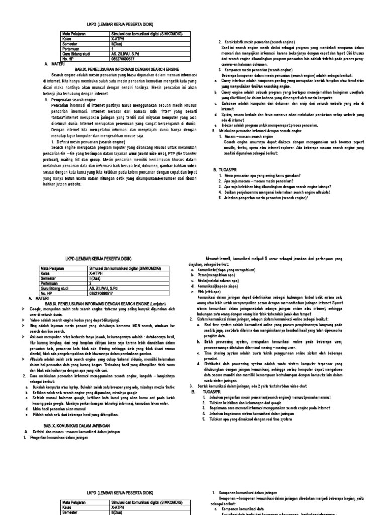 LKPD Simkomdig Atph | PDF