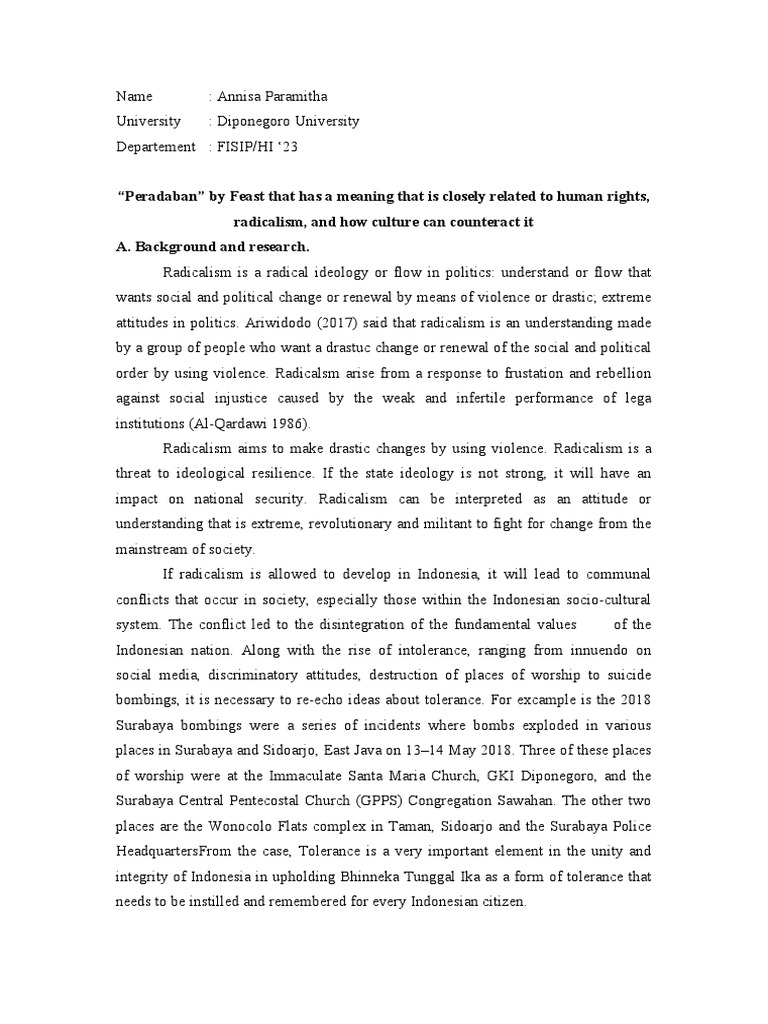 Korelasi Lagu Feast Peradaban Dengan Radikalisme - Annisa Paramitha | PDF