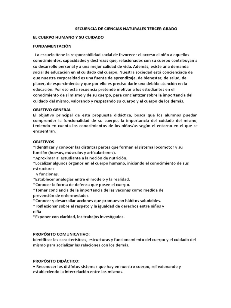 Secuencia de Ciencias Naturales Tercer Grado | PDF | Conocimiento