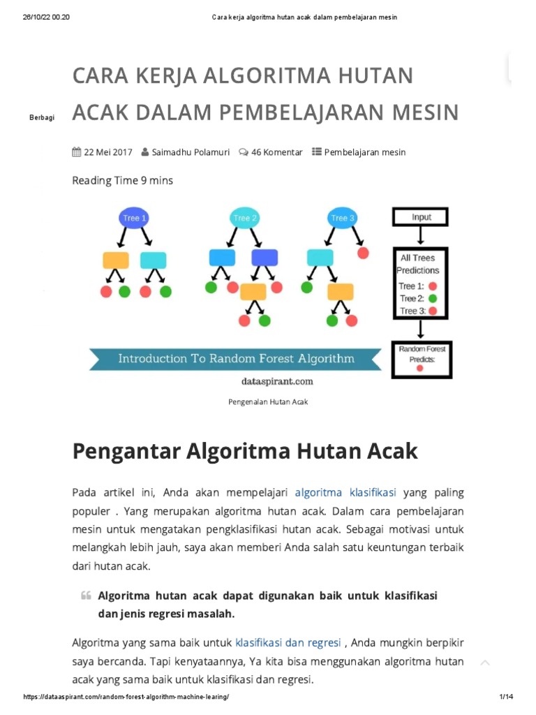 Cara Kerja Algoritma Hutan Acak Dalam Pembelajaran Mesin | PDF