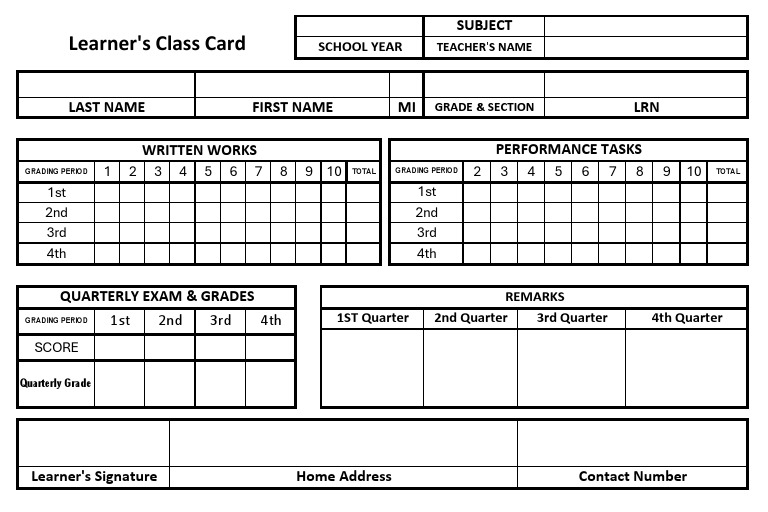 CLASS CARDS 4x6 INDEX CARD | PDF