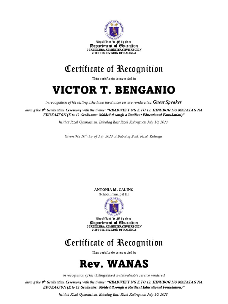 Certificate of AppreciationFINAL | PDF | Government Institutions ...