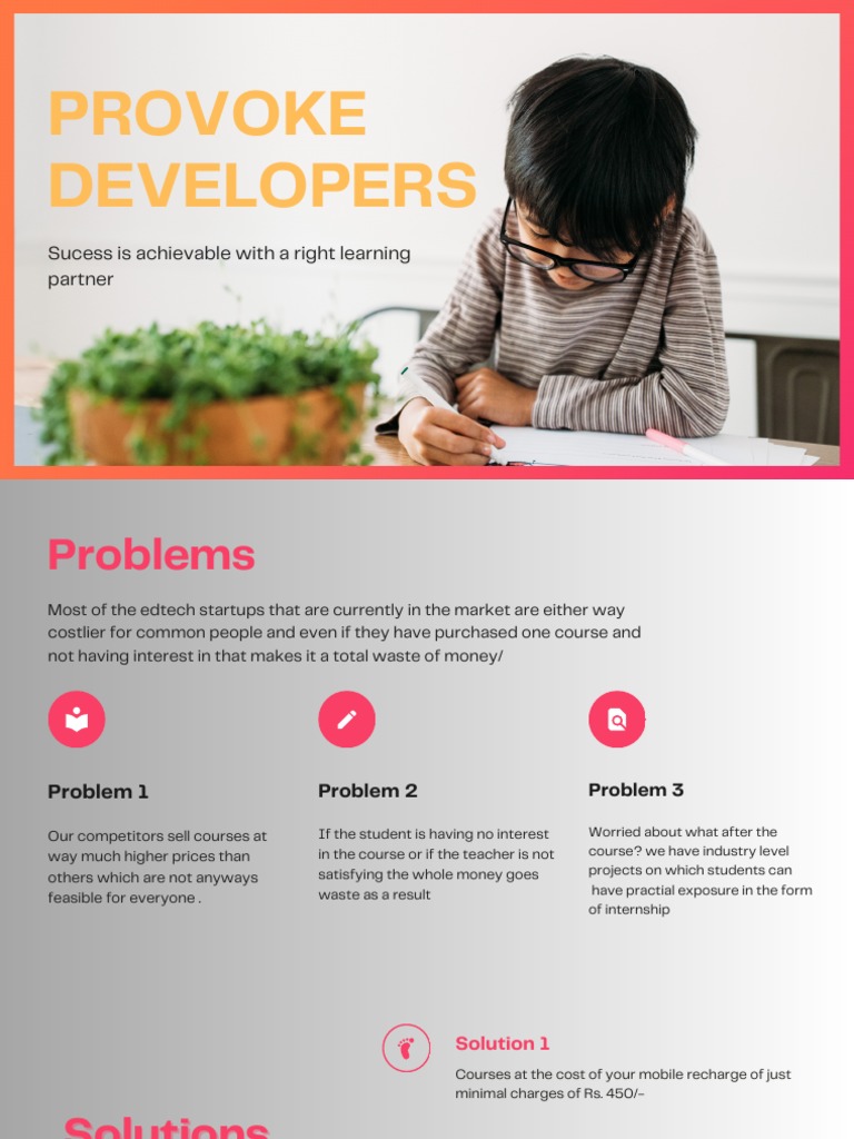 Orange Pink Simple Gradients Technology Pitch Deck Presentation | PDF