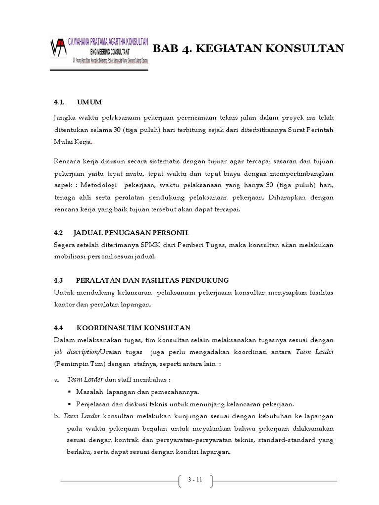 Bab 4. Kegiatan Konsultan | PDF