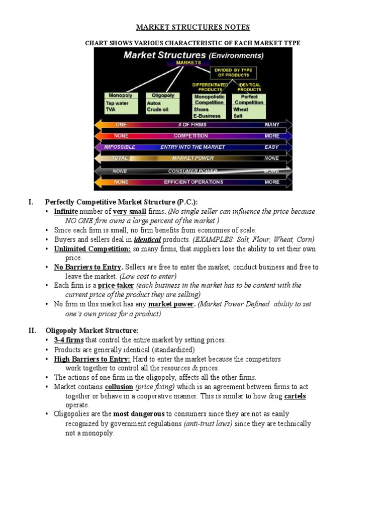 @Notes-Market Structures | PDF | Market Power | Monopoly