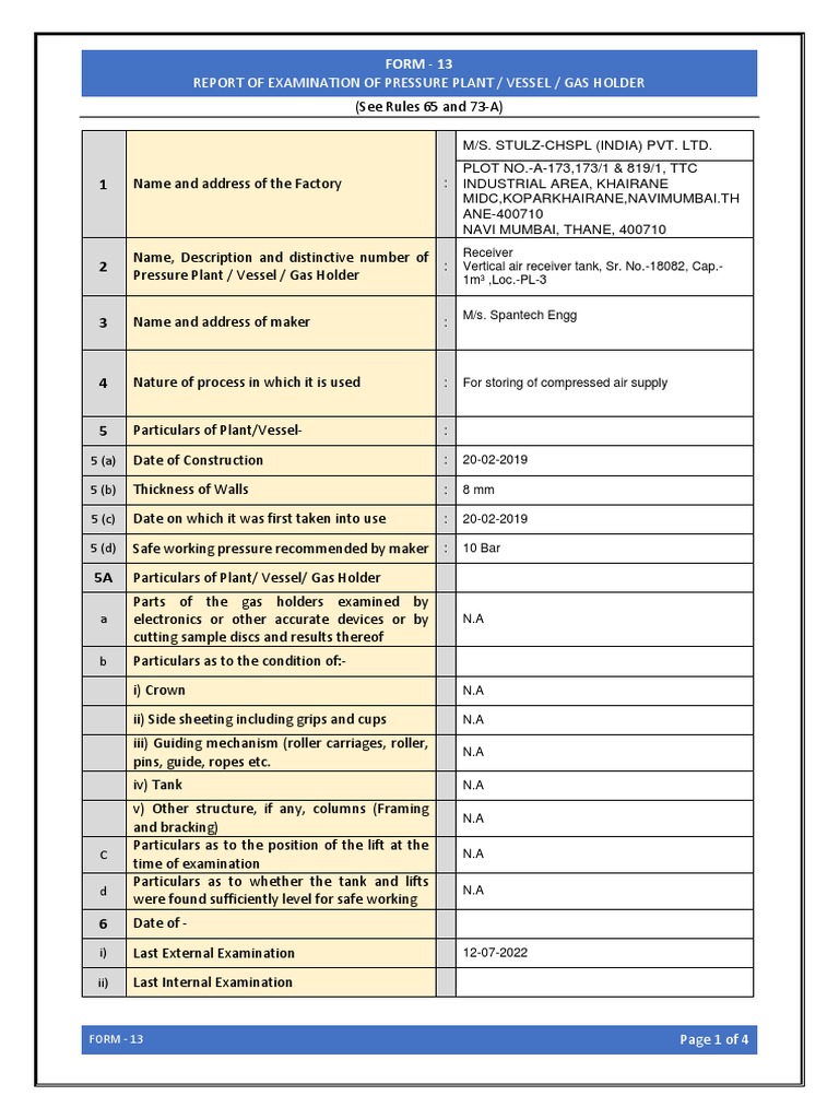 Form 13 | PDF | Valve | Gas Technologies