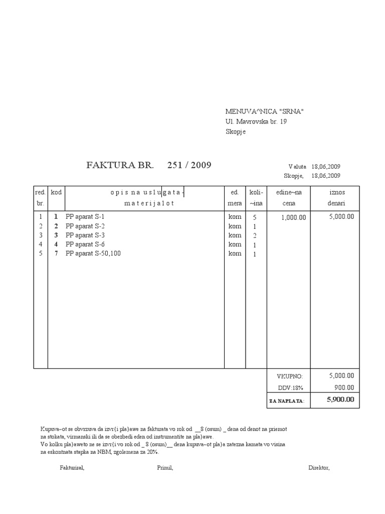 Faktura - Moj Model | PDF