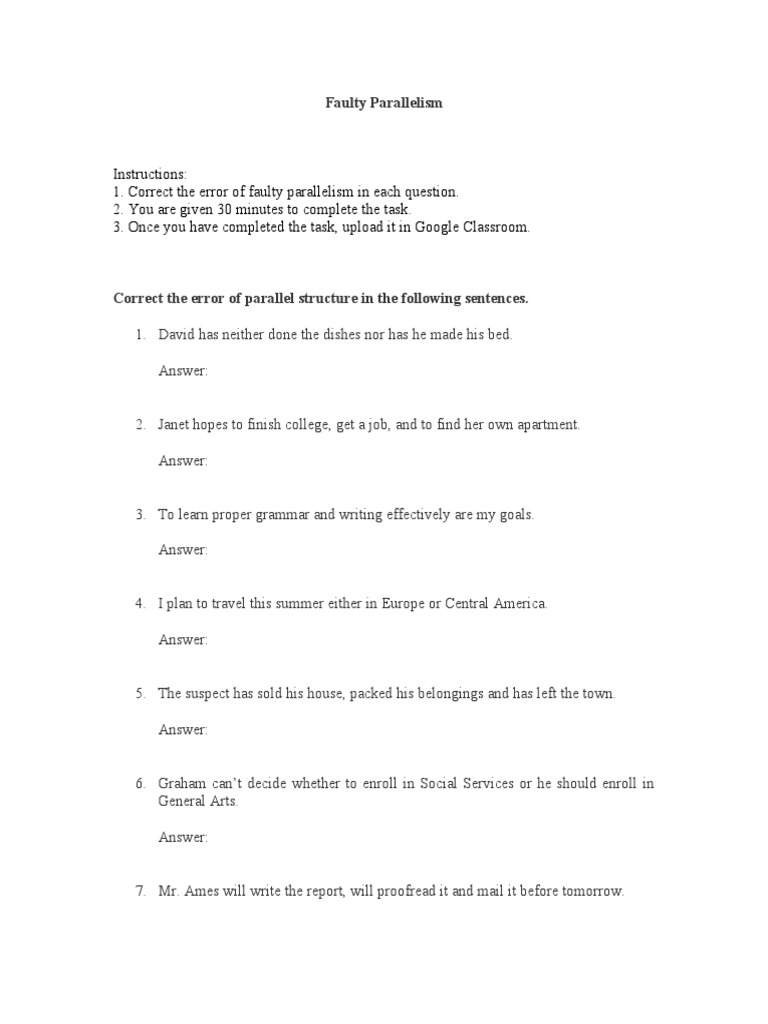 Faulty Parallelism | PDF | Language Arts & Discipline