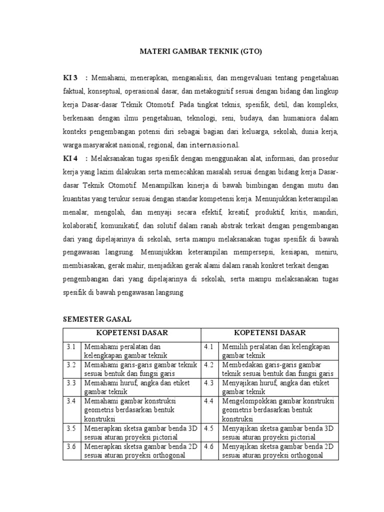 Materi Gambar Teknik Otomotif (Gto) | PDF | Seni