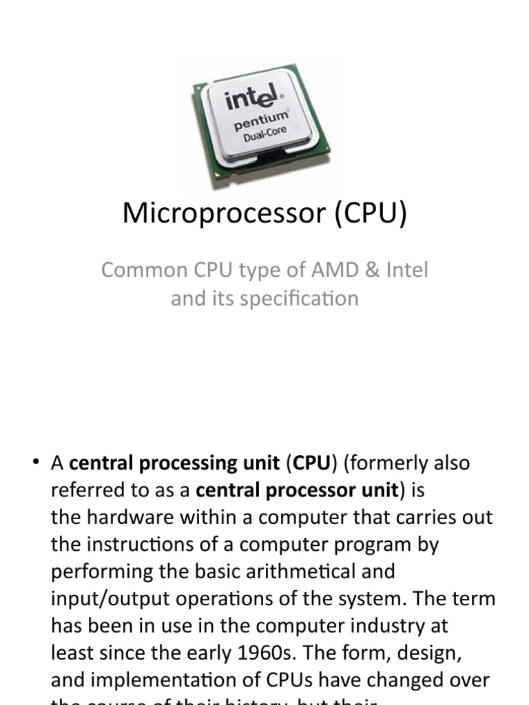 Microprocessor CPU | PDF | Central Processing Unit | Random Access Memory