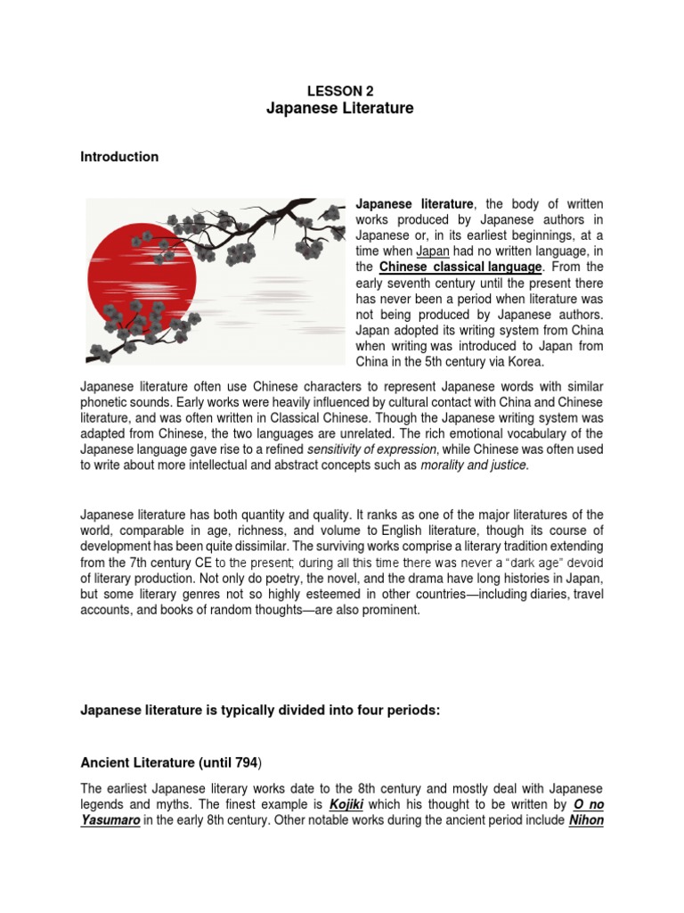 LESSON 2-Japanese Literature | PDF | Japanese Literature | Shinto