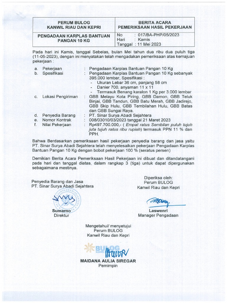 Bastp PK-008 Bapang 10 Kg-Riau | PDF